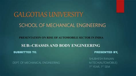 chassis and body engineering by shubhesh ranjan mtech automobile ppt