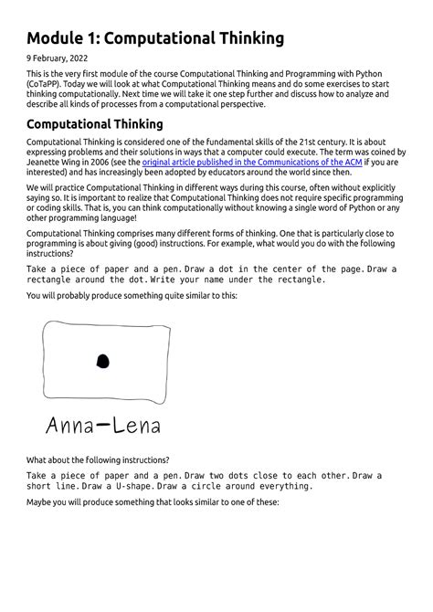 01 Computational Thinking And Activity Diagrams Module 1 Computational Thinking 9 February