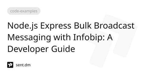 Nodejs Express Bulk Broadcast Messaging With Infobip A Developer Guide