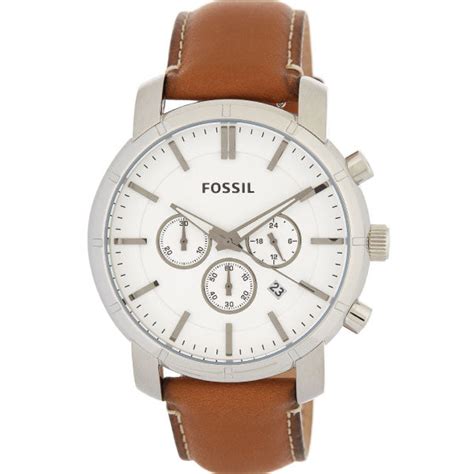 Fossil Brown Leather Strap White Dial Chronograph Quartz Watch For Gen Dreams Pakistan
