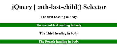 jQuery nth last child 用法及代码示例 纯净天空