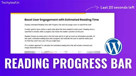 How To Add A Reading Progress Bar In Wordpress Without Plugin Techyleaf