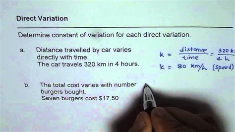 Direct Variation Examples