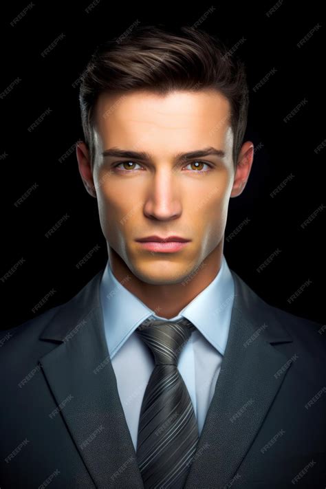Premium Ai Image Man In A Suit With A Black Background