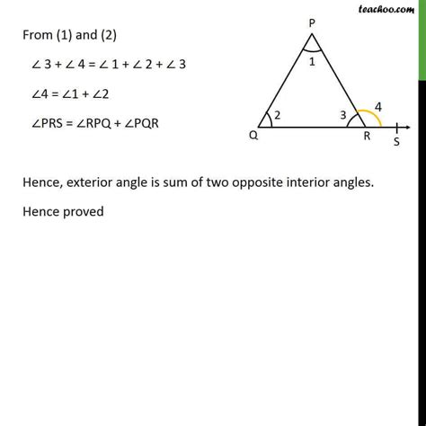 Theorem 6 8 Exterior Angle Is Equal To Sum Interior Opposite Angles