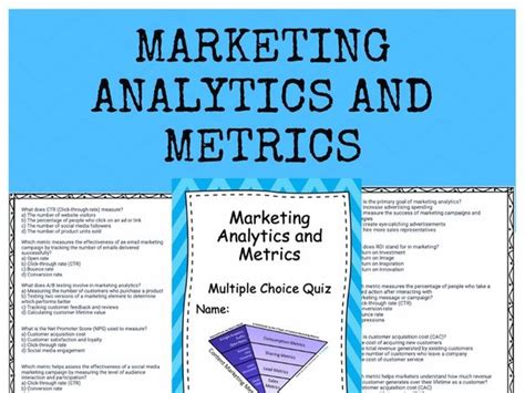 Marketing Analytics And Metrics Multiple Choice Quiz Teaching Resources