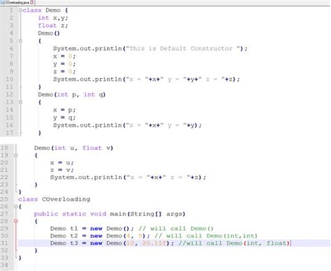 Constructor Overloading Example