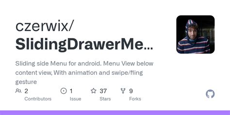 Github Czerwix Slidingdrawermenu Sliding Side Menu For Android Menu View Below Content View