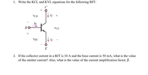 Solved 1 Write The KCL And KVL Equations For The Following Chegg Com