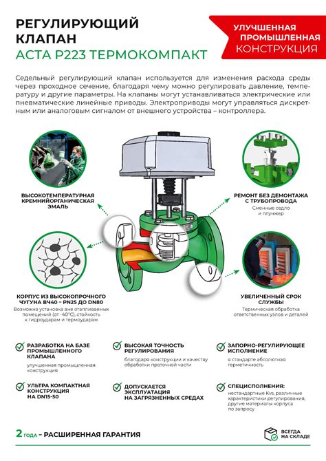 Купить 2 х ходовые регулирующие клапаны с электроприводами из высокопрочного чугуна АСТА серии