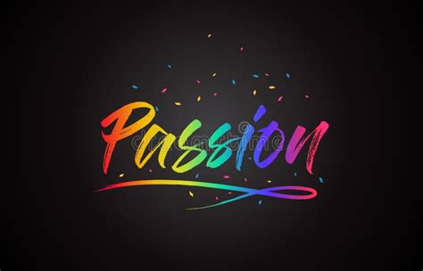Passion Creative Vetor Word Text With Handwritten Rainbow Vibrant