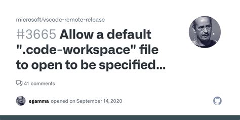Allow A Default Code Workspace File To Open To Be Specified In