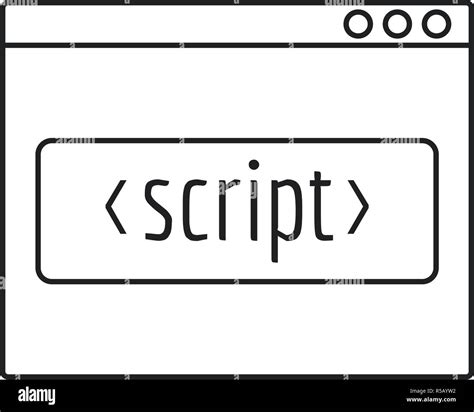 Script Window Icon Outline Illustration Of Script Window Vector Icon For Web Design Isolated On