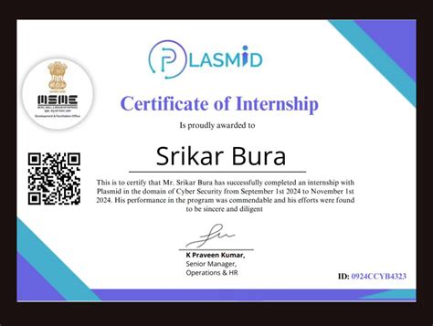 Srikar Bura On Linkedin Cybersecurity Internshipexperience