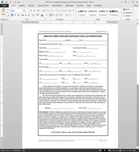 Employee Background Check Policy Template