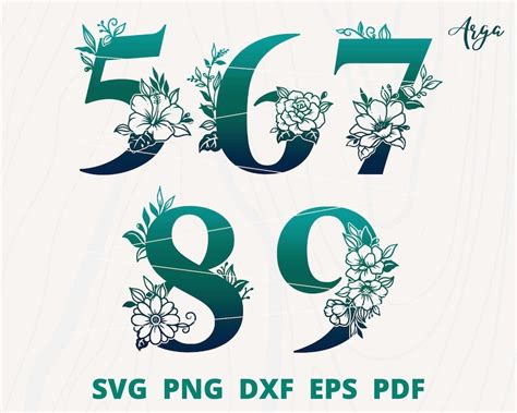 Number With Flower Svg Bundle Number Svg Floral Number Svg Etsy
