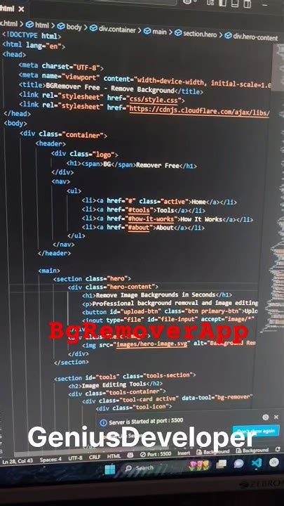 😊background Remover App Using Html Css And Js Shorts Coding Css Html Frontendcourse Crypto