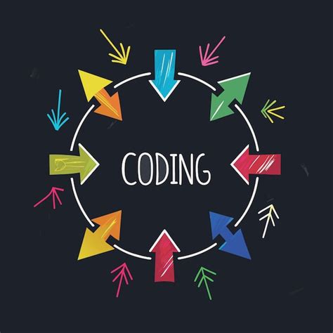 Premium Vector Coding For Software Development Or Programming Concept Multi Color Arrows