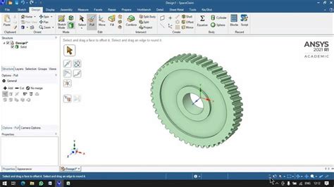 Design Of Helical Gear In Ansys Space Claim Ansys Development Design