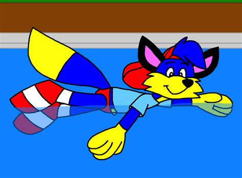 Alex The Fox Goes Swimming In The Pool — Weasyl