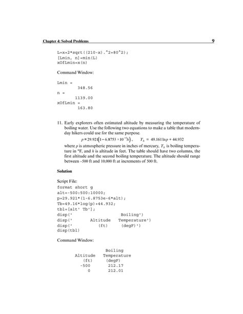 Solution Of Matlab Chapter 4 Pdf Chemistry Science