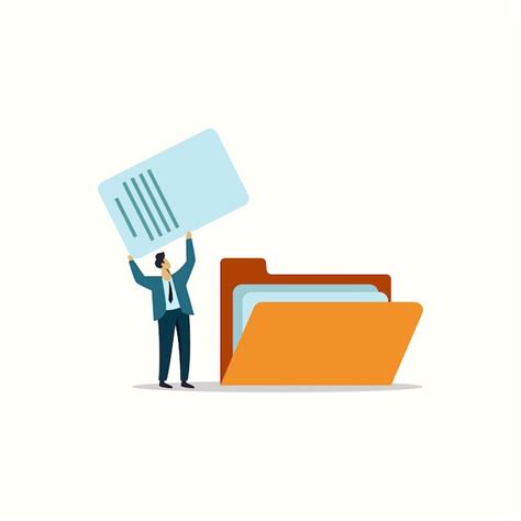 Premium Vector Businessman Access Folder To Management Document Safe