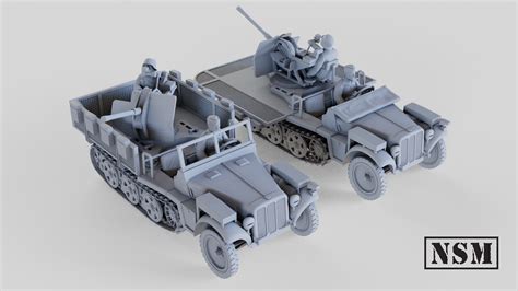Demag Sdkfz 10 4 With 2cm Flak 38 Night Sky Miniatures