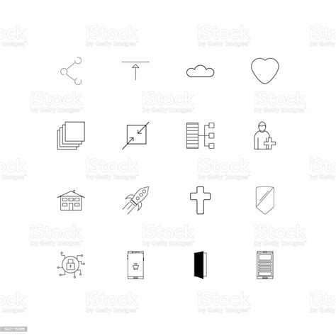웹 및 텍스트 간단한 선형 아이콘 설정합니다 개요 벡터 아이콘 0명에 대한 스톡 벡터 아트 및 기타 이미지 0명 디자인 맹꽁이자물쇠 Istock