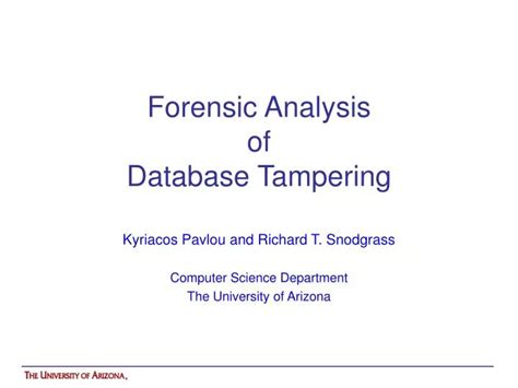 Ppt Forensic Analysis Of Database Tampering Powerpoint Presentation
