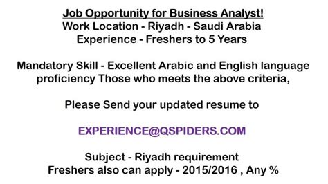 Qspiders Software Testing Training Institute On Linkedin Business Analyst Experience