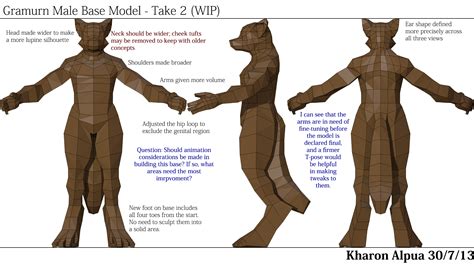 Male Wolf Anthro Pose