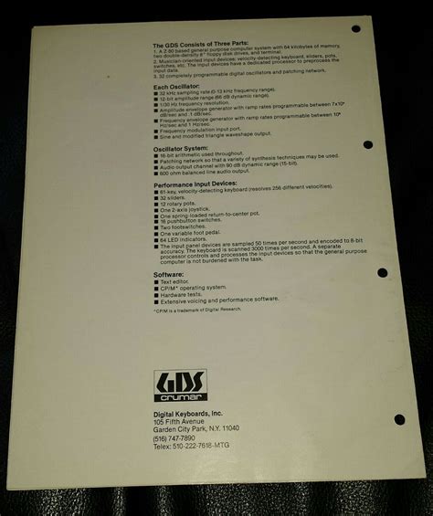 Matrixsynth Conbrio Ads100 And Crumar Gds Synthesizer Brochures