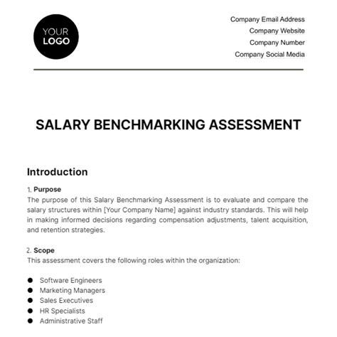 Salary Benchmarking Template