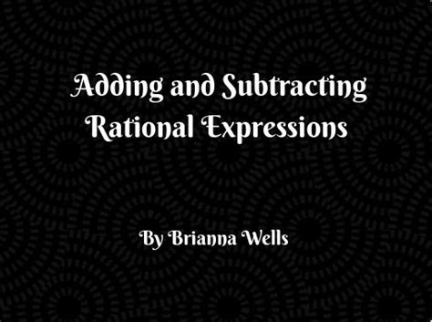 Adding And Subtracting Rational Expressions Free Stories Online