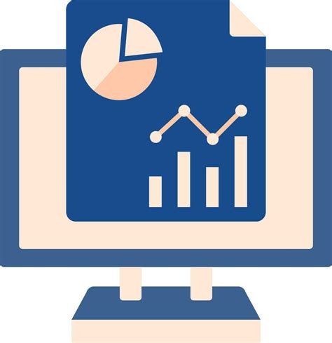 blue and peach color statistics in desktop icon 24605516 vector art at
