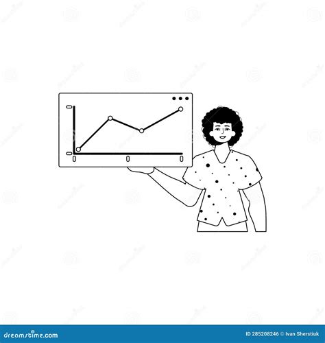 The Guy Holds A Graph Of Growth With Positive Moral Force Black And White Linear Style Trendy