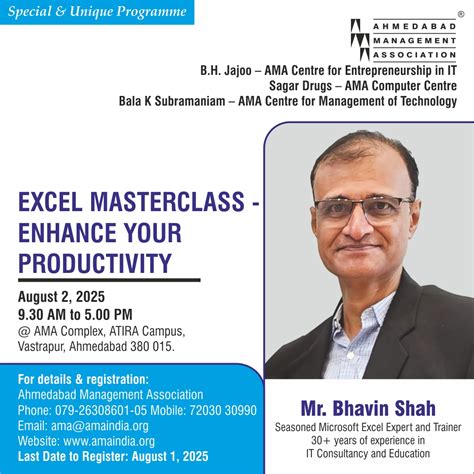 Excel Masterclass Enhance Your Productivity Ahmedabad Management Association