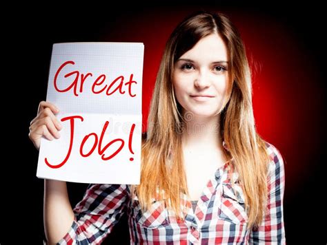 Great Job School Exam And Happy Girl Stock Illustration Illustration Of Excellent Exam 30819989