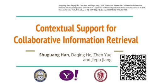 Contextual Support For Collaborative Information Retrieval Ppt