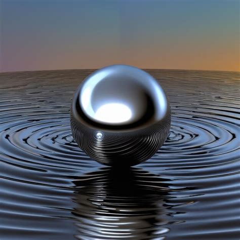 premium photo sphere floating on body of water