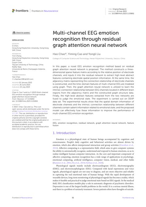 PDF Multi Channel EEG Emotion Recognition Through Residual Graph Attention Neural Network