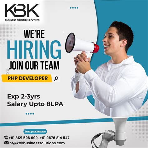 kbk business solutions on linkedin php hiring experience job jobalert immediatejoiner