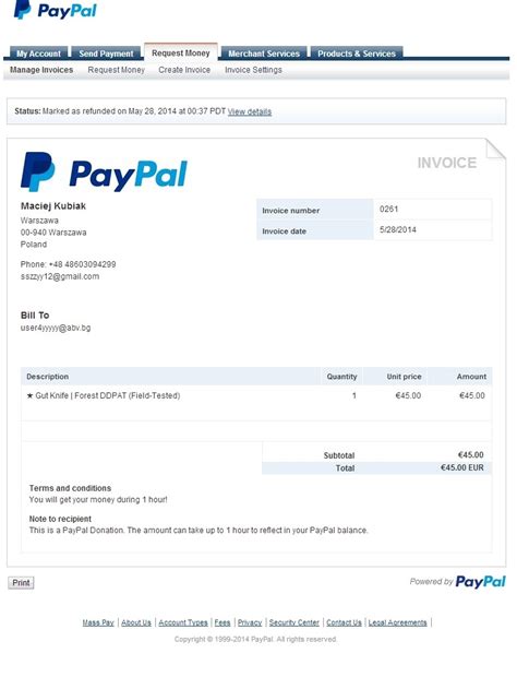 Paypal Invoice Scam Invoice Template Ideas