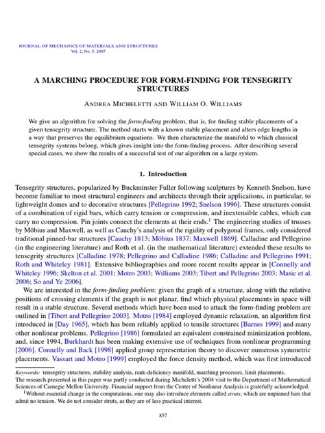 Marching Procedure For Tensegrity 2007 Pdf Vector Space Linear Subspace