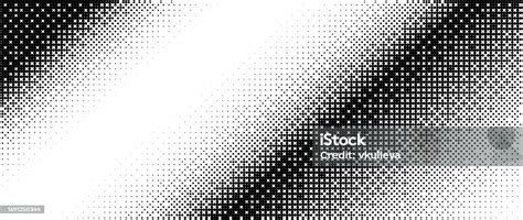 대각선 하프톤 텍스처 점선 그라데이션 패턴 배경입니다 추상적인 8비트 퇴색된 팝 아트 벽지 배너 포스터 전단지 표지를 위한 사라지는 픽셀화된 얼룩덜룩한 디자인 배경 벡터