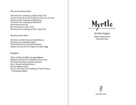 Poems About Sex And Death Myrtle Ruth Wiggins