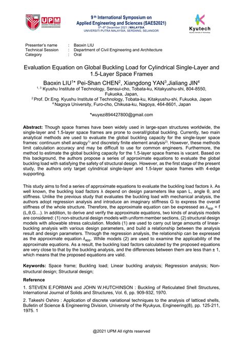 Pdf Buckling Of Reticulated Shell Structures