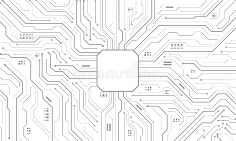 Abstract Grey Circuit Board Technology Connected Lines Electronics Elements Computer Motherboard