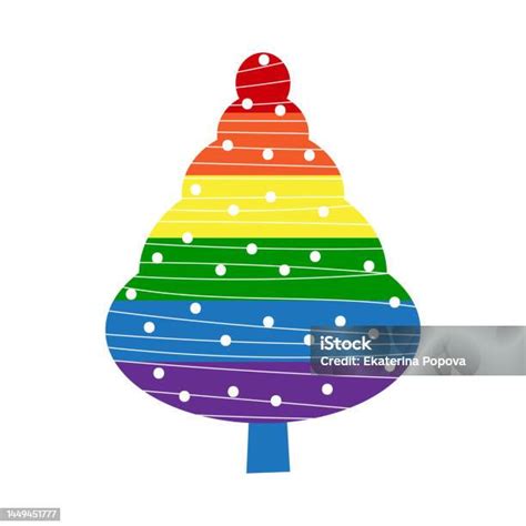 무지개와 게이 기호 벡터 플랫 일러스트 레이 션 세트와 Lgbt 크리스마스 트리 메리 동성애 크리스마스와 새해 복 많이 받으세요 개념 프라이드 카드 포스터 패턴 선물을위한