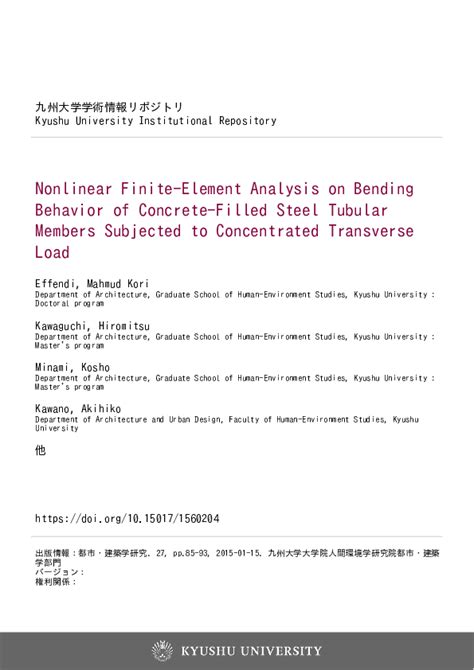 pdf nonlinear finite element analysis on bending behavior of concrete